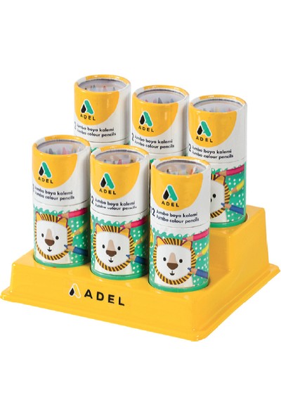 Adel Jumbo Hexa Kuru Boya Kalemi Yarım Boy 12 Renk Karton Tüp 2119520101 Adel Jumbo Hexa Kuru Boya Kalemi Yarım Boy 12 Renk Karton Tüp 2119520101