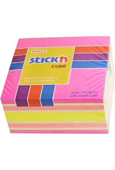 Hopax Stickn Yapışkanlı Not Kağıdı 76X76 Mm Küp 4 Renk 400 Yaprak 4-2153600-5001 Hopax Stickn Yapışkanlı Not Kağıdı 76X76 Mm Küp 4 Renk 400 Yaprak 4-2153600-5001