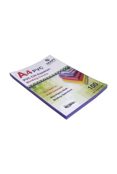 Mapi A-4 Cilt Kapağı 160 Mm Mor 100 Lü (1 Paket 100 Adet) Mapi A-4 Cilt Kapağı 160 Mm Mor 100 Lü (1 Paket 100 Adet)