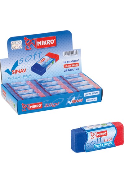 Mikro Sınav Silgisi 2B-24 24 Lü (1 Paket 24 Adet) Mikro Sınav Silgisi 2B-24 24 Lü (1 Paket 24 Adet)