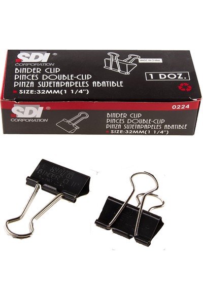 Sdi 0224 Double Metal Klips 32 Mm 12 Li (1 Paket 12 Adet) Sdi 0224 Double Metal Klips 32 Mm 12 Li (1 Paket 12 Adet)