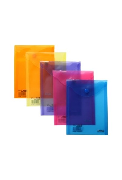 Smato A-6 Çıtçıtlı Evrak Zarfı Mavi W1843-4 10 Lu (1 Paket 10 Adet)