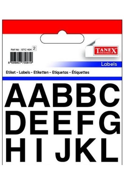 Tanex Stc-404 Şeffaf Harf Etiketi 10 Lu (1 Paket 10 Adet) Tanex Stc-404 Şeffaf Harf Etiketi 10 Lu (1 Paket 10 Adet)