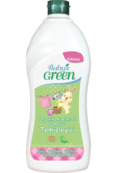Baby's Green Organik Alo veralı Bebek Çamaşır Deterjanı 20 Yıkama - Kokusuz Baby's Green Organik Alo veralı Bebek Çamaşır Deterjanı 20 Yıkama - Kokusuz