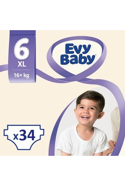 Evy Baby Bebek Bezi 6 Beden Ekstra Large Dev Paket 34 Adet Evy Baby Bebek Bezi 6 Beden Ekstra Large Dev Paket 34 Adet