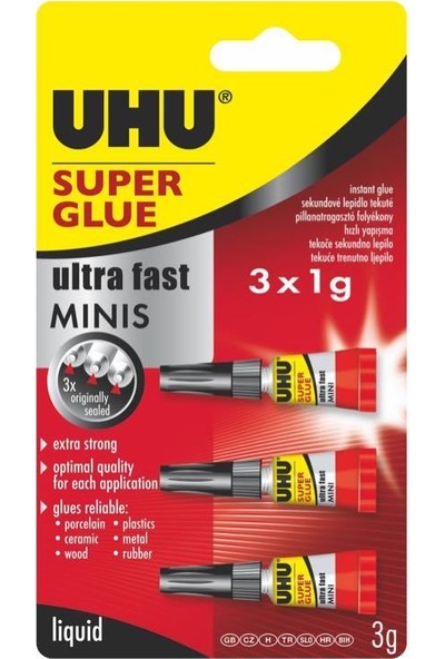 UHU SUPER GLUE 3'LU MİNİ-JAPON YAP. UHU SUPER GLUE 3'LU MİNİ-JAPON YAP.