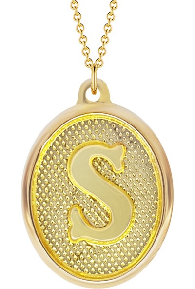 AltınSepeti Altın Retro Pul Harf Kolye AS1412KL AltınSepeti Altın Retro Pul Harf Kolye AS1412KL