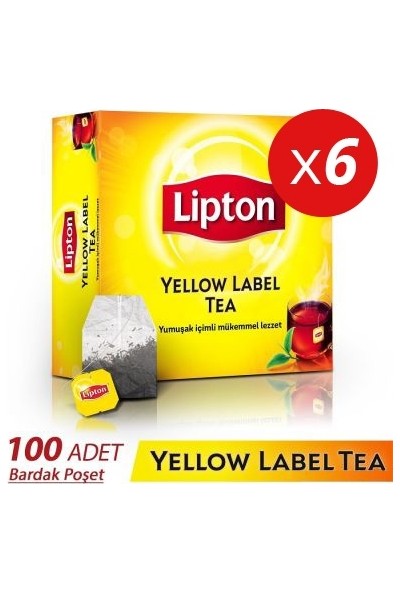 Lipton Yellow Label Bardak Poşet Çay 100lüx6 Adet Lipton Yellow Label Bardak Poşet Çay 100lüx6 Adet