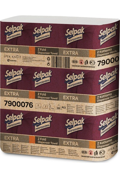 Selpak Professional Extra Z Katlama Dispenser Kağıt Havlu 200 Yaprak 12'li Paket Selpak Professional Extra Z Katlama Dispenser Kağıt Havlu 200 Yaprak 12'li Paket