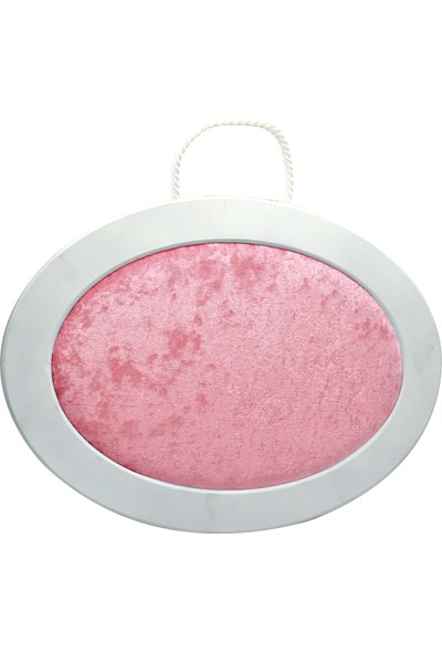 Can Kadife Kaplı Oval Ahşap Kapı Panosu Bebek Kapı Süsü Pembe 40x50cm Can Kadife Kaplı Oval Ahşap Kapı Panosu Bebek Kapı Süsü Pembe 40x50cm
