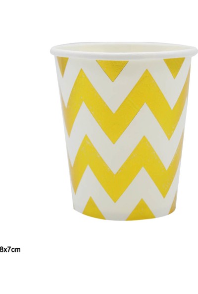 Can Karton Bardak 10lu Metalize Zig Zag Karton Bardak Gold 8cm Can Karton Bardak 10lu Metalize Zig Zag Karton Bardak Gold 8cm