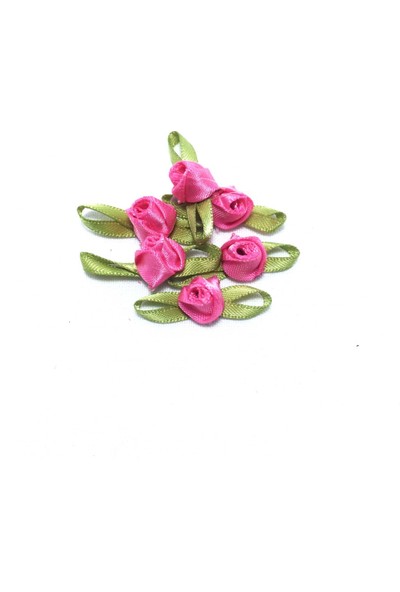 Brode Kurdele 10 Adet Minik Saten Gül Çiçek Fuşya ( 2,5 cm * 1,5 cm ) Brode Kurdele 10 Adet Minik Saten Gül Çiçek Fuşya ( 2,5 cm * 1,5 cm )