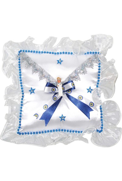 Can Sünnet Takı Yastığı Sünnet Çocuğu Biblolu Kare Gümüş (40*40cm) Can Sünnet Takı Yastığı Sünnet Çocuğu Biblolu Kare Gümüş (40*40cm)