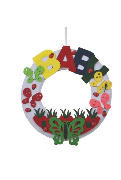 Can Baby Keçe Yuvarlak Bebek Kapı Süsü Pembe 35cm Can Baby Keçe Yuvarlak Bebek Kapı Süsü Pembe 35cm