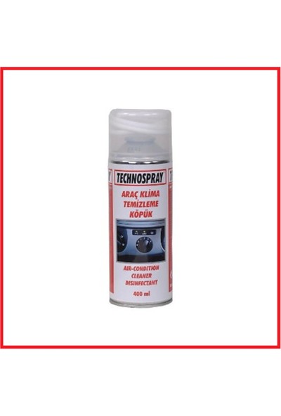 Technospray Araç Klima Temizleme Köpük Spreyi 400 Ml Technospray Araç Klima Temizleme Köpük Spreyi 400 Ml