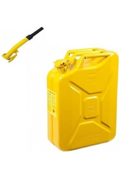 KNC 20 Litre Sarı Metal Benzin Bidonu Hortum Dahil KNC 20 Litre Sarı Metal Benzin Bidonu Hortum Dahil