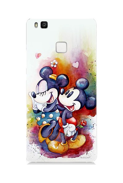 Teknomeg Huawei P9 Lite Mickey Ve Minnie Mouse Desenli Tasarım Silikon Kılıf
