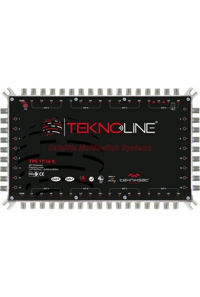 Teknoline Uydu Dagıtım Santrali - Zamak Multiswitch - 17 / 16 K - 17 Giriş - 16 Çıkış Kaskatlı