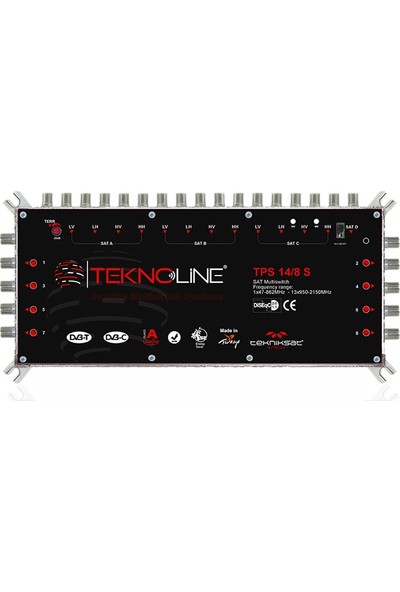 TEKNOLINE 14X8 SONLU MULTISWITCH ZAMAK KASA UYDU DAĞITIM SANTRALI