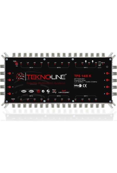 TEKNOLINE 14X8 KASKATLI MULTISWITCH ZAMAK KASA UYDU DAĞITIM SANTRALI TEKNOLINE 14X8 KASKATLI MULTISWITCH ZAMAK KASA UYDU DAĞITIM SANTRALI