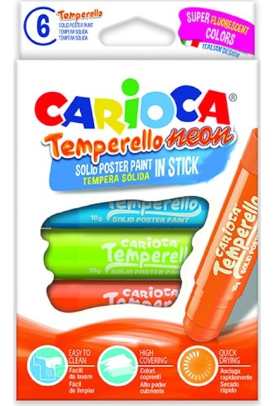 Carioca Temperello Stick Poster Boyama Kalemi Fosforlu 6’Li