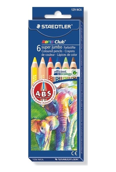 Staedtler Abs Sistemli Üçgen Süper Jumbo Kuru Boya 6'Li