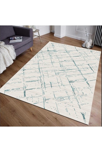 Decoplus Dijital Baskılı Lastikli Halı Örtüsü Prestij 8008