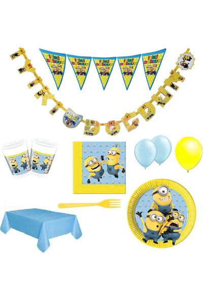 Parti Dolabı 16 Kişi Minion Rush Minyonlar Parti Malzeme Paketi Süsleme Seti Parti Dolabı 16 Kişi Minion Rush Minyonlar Parti Malzeme Paketi Süsleme Seti