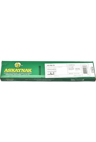 Askaynak Karbosan As Pik 55 Döküm Elektrod 3.25X300 (35'Li Paket) Askaynak Karbosan As Pik 55 Döküm Elektrod 3.25X300 (35'Li Paket)