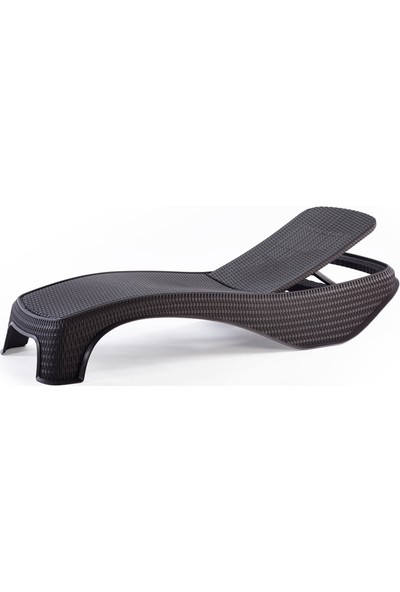 Rainbow Atlantik Kahve Rattan Şezlong