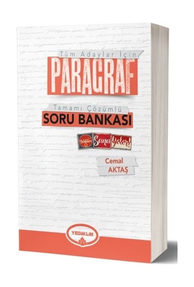 Yediiklim Yayınları Tüm Adaylar İçin Paragraf Tamamı Çözümlü Soru Bankası - Cemal Aktaş