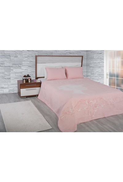 Dinarsu Çift Kişilik Pamuklu Battaniye Belinda Pembe
