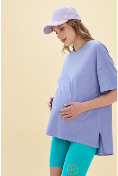 DeFacto Regular Fit Bisiklet Yaka Kısa Kollu Hamile Tişört X6131AZ22SM