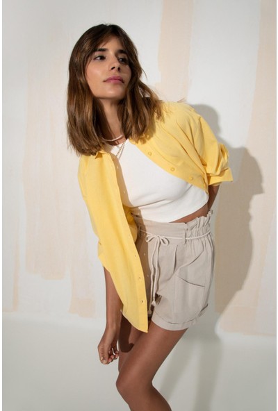 DeFacto Oversize Fit Gömlek Yaka Patlı Keten Uzun Kollu Gömlek V2521AZ22SM DeFacto Oversize Fit Gömlek Yaka Patlı Keten Uzun Kollu Gömlek V2521AZ22SM