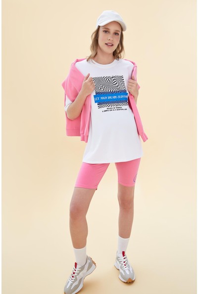 DeFacto Regular Fit Bisiklet Yaka Baskılı Kısa Kollu Tişört X5972AZ22SM