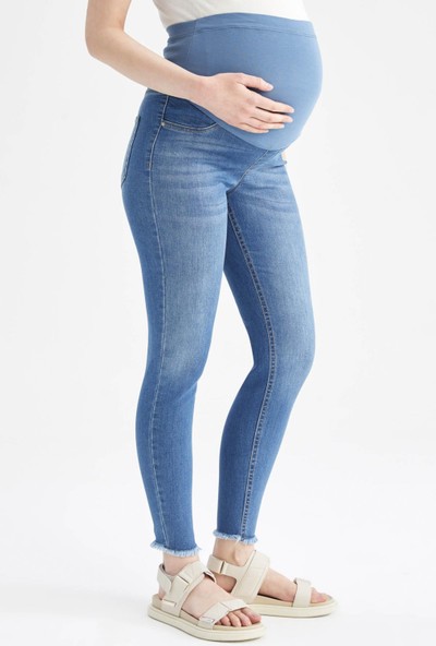DeFacto Hamile Straight Fit Yırtık Detaylı Jean Pantolon X3675AZ22SP