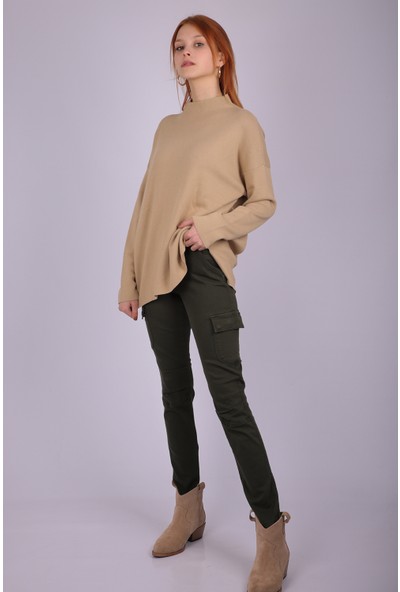 Bomestida Kadın Asker Yeşili Madeleine Yandan Cepli Kanvas Pantolon Bomestida Kadın Asker Yeşili Madeleine Yandan Cepli Kanvas Pantolon