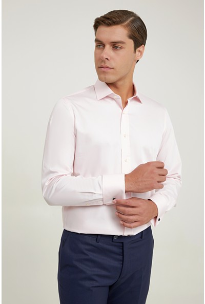 Ds Damat Slim Fit Pembe Düz Gömlek Ds Damat Slim Fit Pembe Düz Gömlek