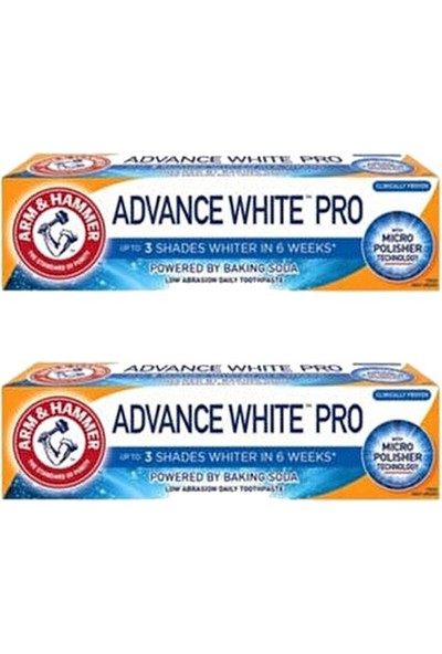 Arm Hammer Advanced White Pro Toothpaste 75ML 2'li Avantaj Paketi Arm Hammer Advanced White Pro Toothpaste 75ML 2'li Avantaj Paketi