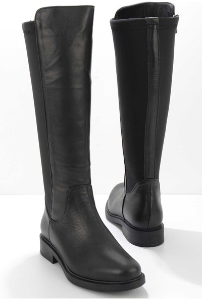 Bambi Siyah Hakiki Deri Leather Kadın Çizme K035860200