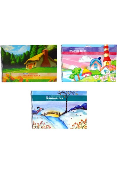 Gıpta 15 Yaprak Spiralli Resim Defteri 17 x 24 cm 3 Adet Gıpta 15 Yaprak Spiralli Resim Defteri 17 x 24 cm 3 Adet