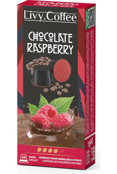 Chocolate & Raspberry Aromalı Nespresso Uyumlu Kapsül Kahve 10 Kapsül Chocolate & Raspberry Aromalı Nespresso Uyumlu Kapsül Kahve 10 Kapsül