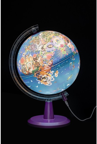 Gürbüz Yayınları Işıklı Mitolojik Dünya Küresi Modern Seri 30 cm USB Kablo