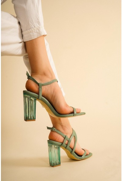 Lemon Shop Lemon Shoes Kadın Mint Içi Deri Çarpraz Bantlı Yüksek Şeffaf Ökçe Topuklu Ayakkabı Lemon Shop Lemon Shoes Kadın Mint Içi Deri Çarpraz Bantlı Yüksek Şeffaf Ökçe Topuklu Ayakkabı