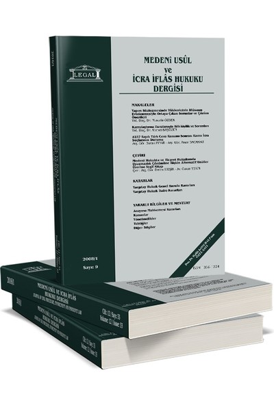 Medeni Usul ve Icra Iflas Hukuku Dergisi  2008 Yılı 1 Takım 3 Sayı Medeni Usul ve Icra Iflas Hukuku Dergisi  2008 Yılı 1 Takım 3 Sayı