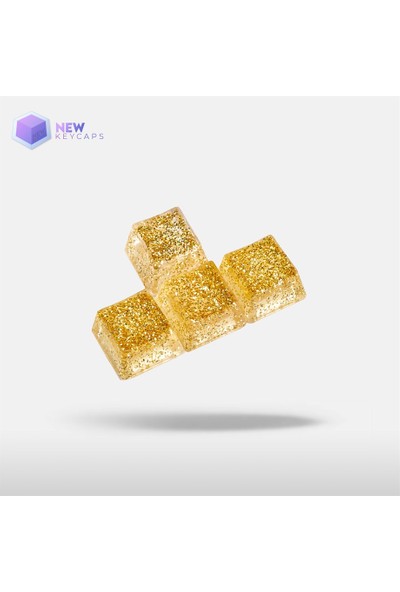 Holographic Gold W-A-S-D ve Yön Tuşları Dörtlü Set Mekanik Klavye Tuşu Artisan Keycaps Holographic Gold W-A-S-D ve Yön Tuşları Dörtlü Set Mekanik Klavye Tuşu Artisan Keycaps