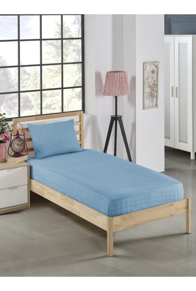 Evorhome Çarşaf Takımı Tek Kişilik Mint Mavi Lastikli 100x200cm Evorhome Çarşaf Takımı Tek Kişilik Mint Mavi Lastikli 100x200cm