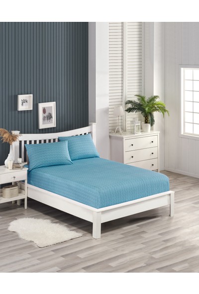 Evorhome Çarşaf Takımı Çift Kişilik Mint Mavi Lastikli 180x200cm Evorhome Çarşaf Takımı Çift Kişilik Mint Mavi Lastikli 180x200cm