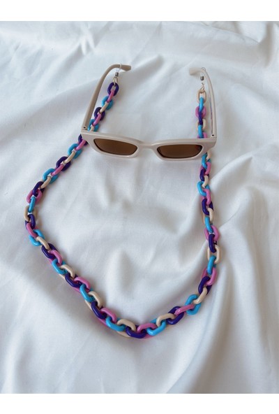 Retrobird Renkli Zincir Detaylı Gözlük Zinciri Kadın Karışık Renkli