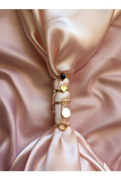 Marotte Kadın 5'li Yüzük ve Eklem Yüzük Seti